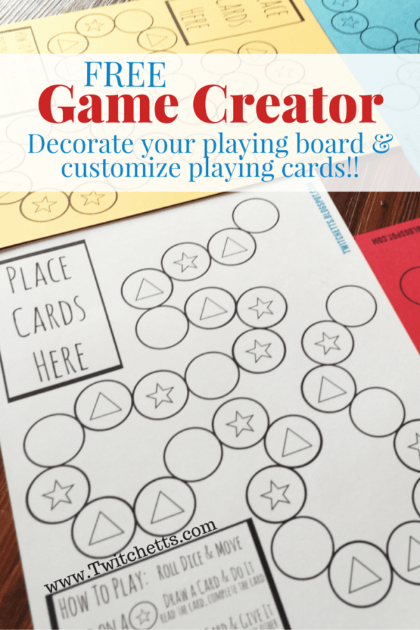 Homemade Board Game Creator: a free printable - Twitchetts
