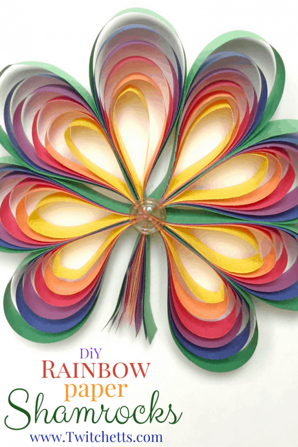 How to make 3D rainbow colored paper shamrocks - Twitchetts
