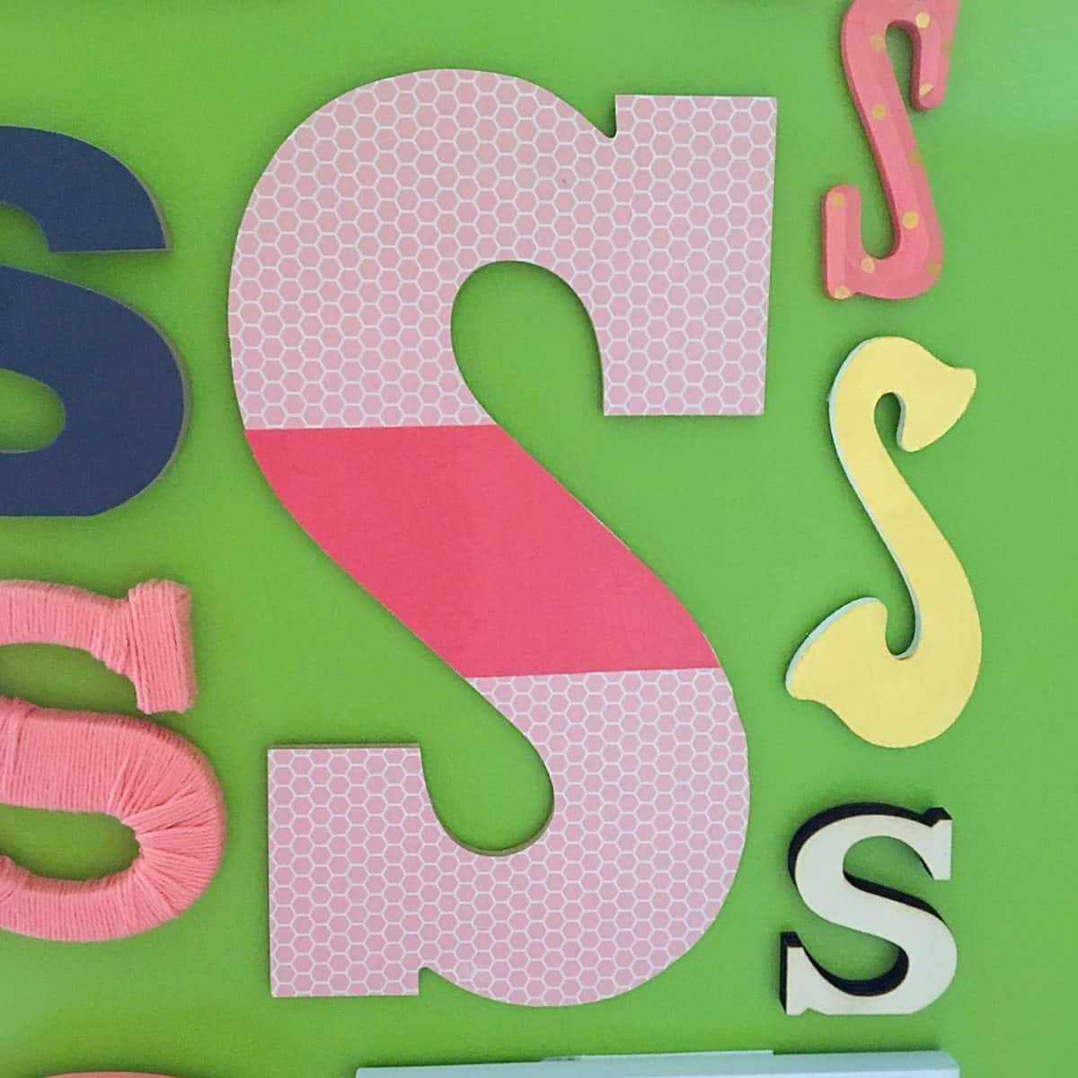 Initial Wall Collage for a Kids' Room - Twitchetts