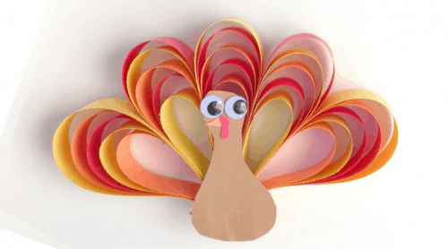 How to make an easy 3D construction paper turkey craft - Twitchetts