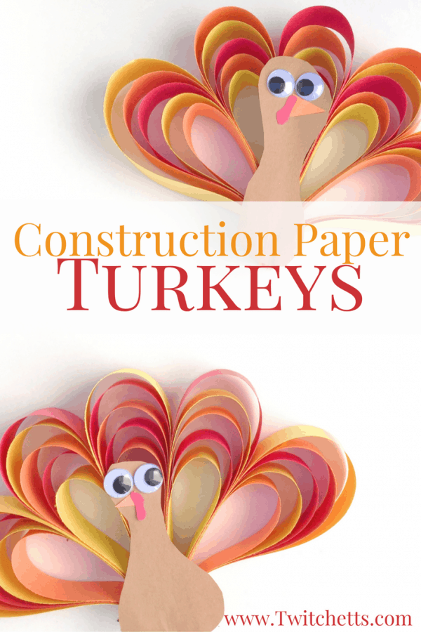 How to make an easy 3D construction paper turkey craft - Twitchetts
