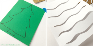 How to make painted Christmas tree art with kids - Twitchetts