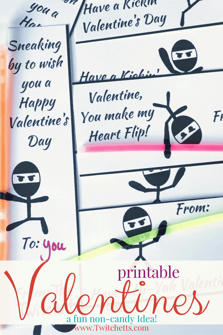 Ninja Valentines - Printable Valentines for Boys and Girls! - Twitchetts