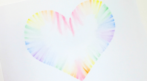 How to make a beautiful soft pastels heart art with your kids - Twitchetts