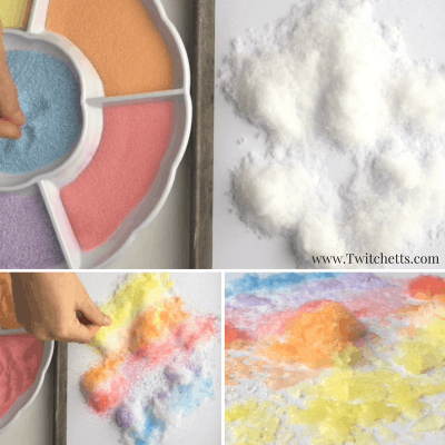 How to make colored salt snow art with your kids - Twitchetts