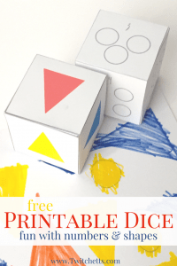 Dice Games for Kids ~ Beginning Shapes, Colors, & Counting Activity Dice