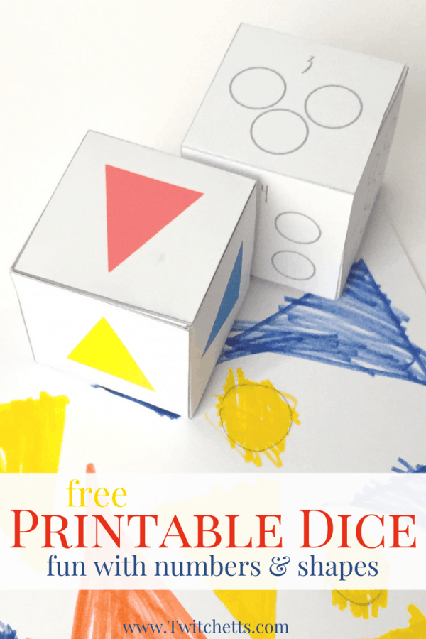 Dice Games for Kids ~ Beginning Shapes, Colors, & Counting Activity Dice