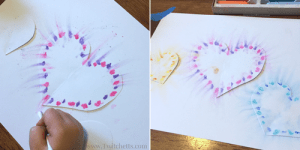 How to make a beautiful soft pastels heart art with your kids - Twitchetts