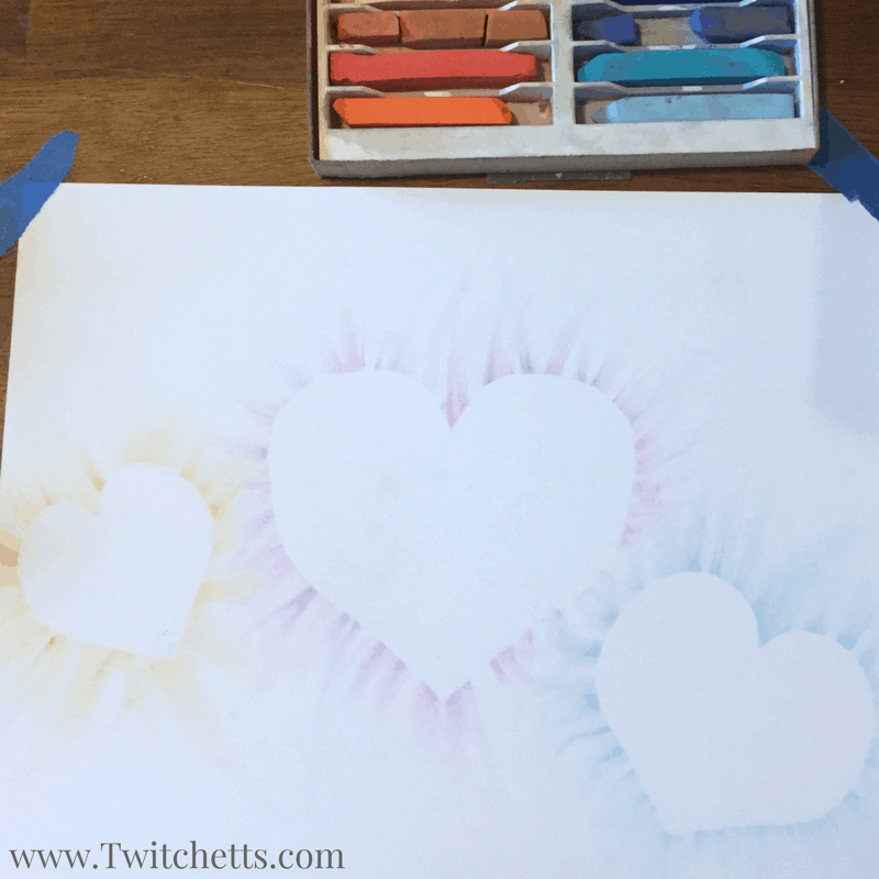How to make a beautiful soft pastels heart art with your kids - Twitchetts