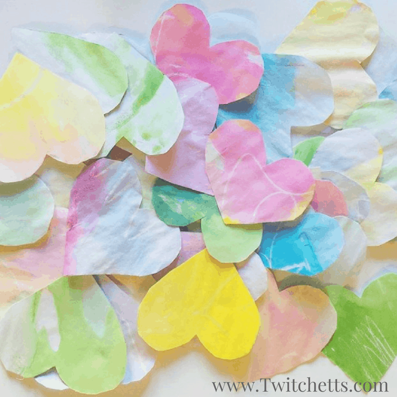 Watercolor Hearts a Valentine's Day Craft for Kids - Twitchetts