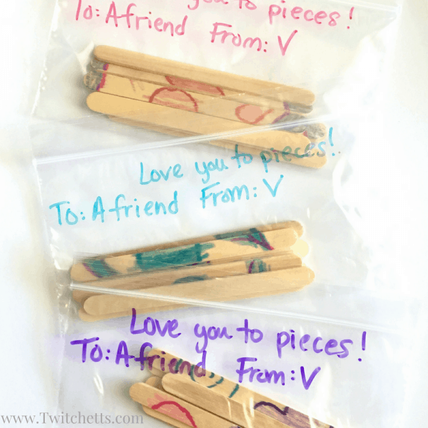 How to make easy craft stick Valentine's Day puzzles for the classroom