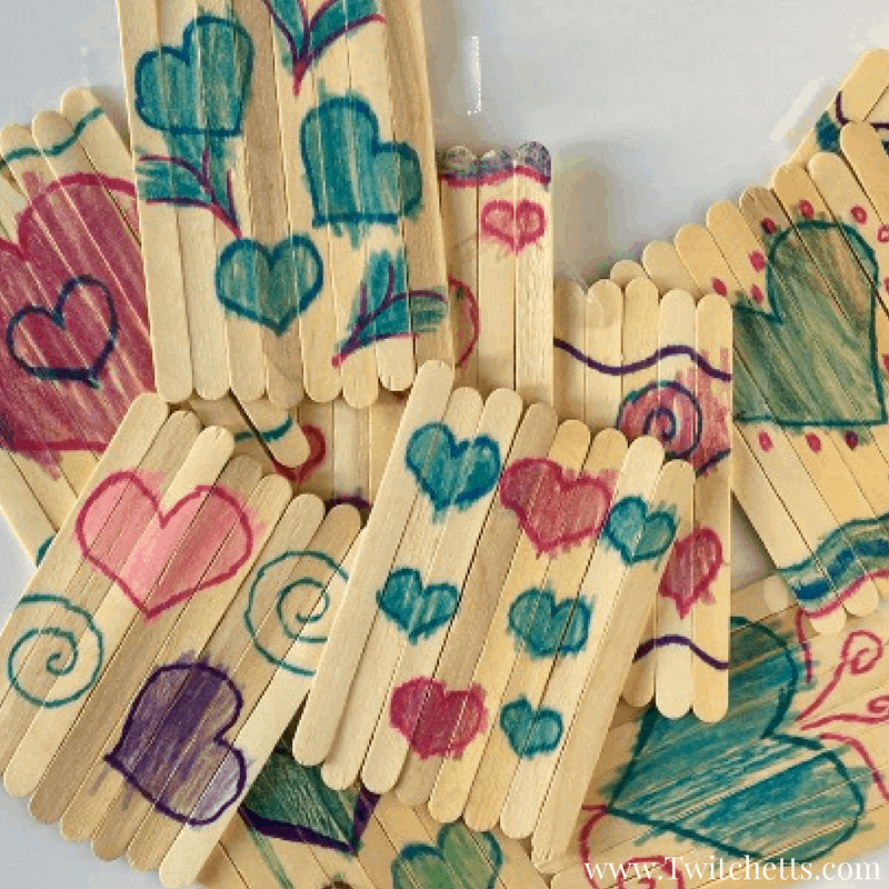 How to make easy craft stick Valentine's Day puzzles for the classroom