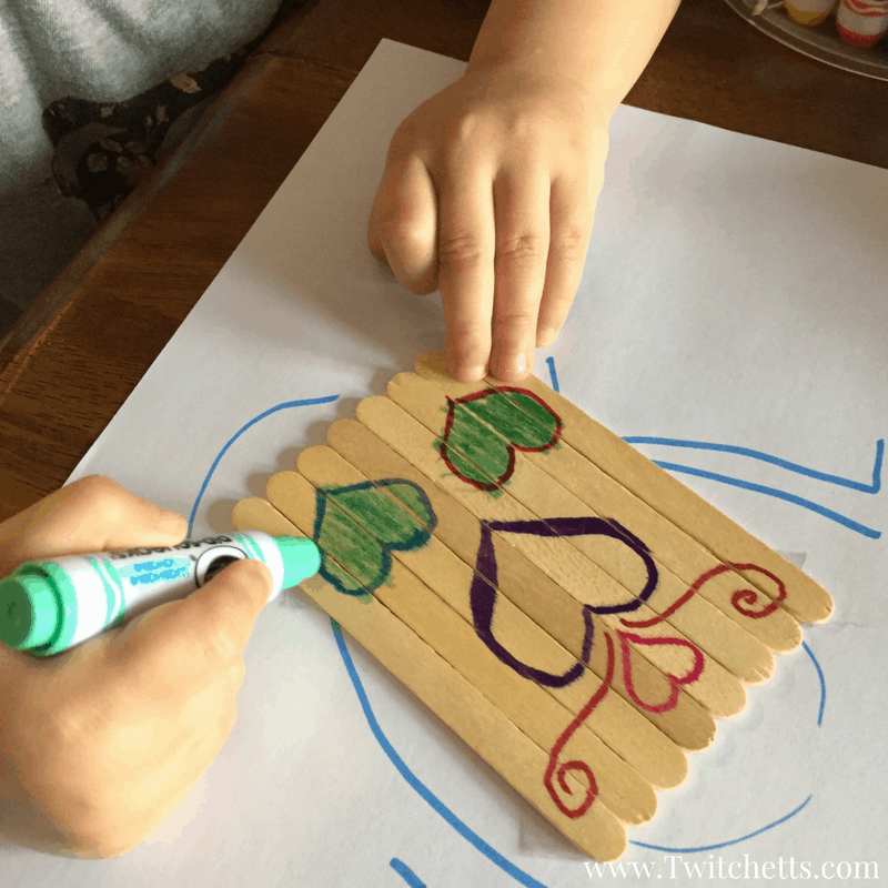 How to make easy craft stick Valentine's Day puzzles for the classroom