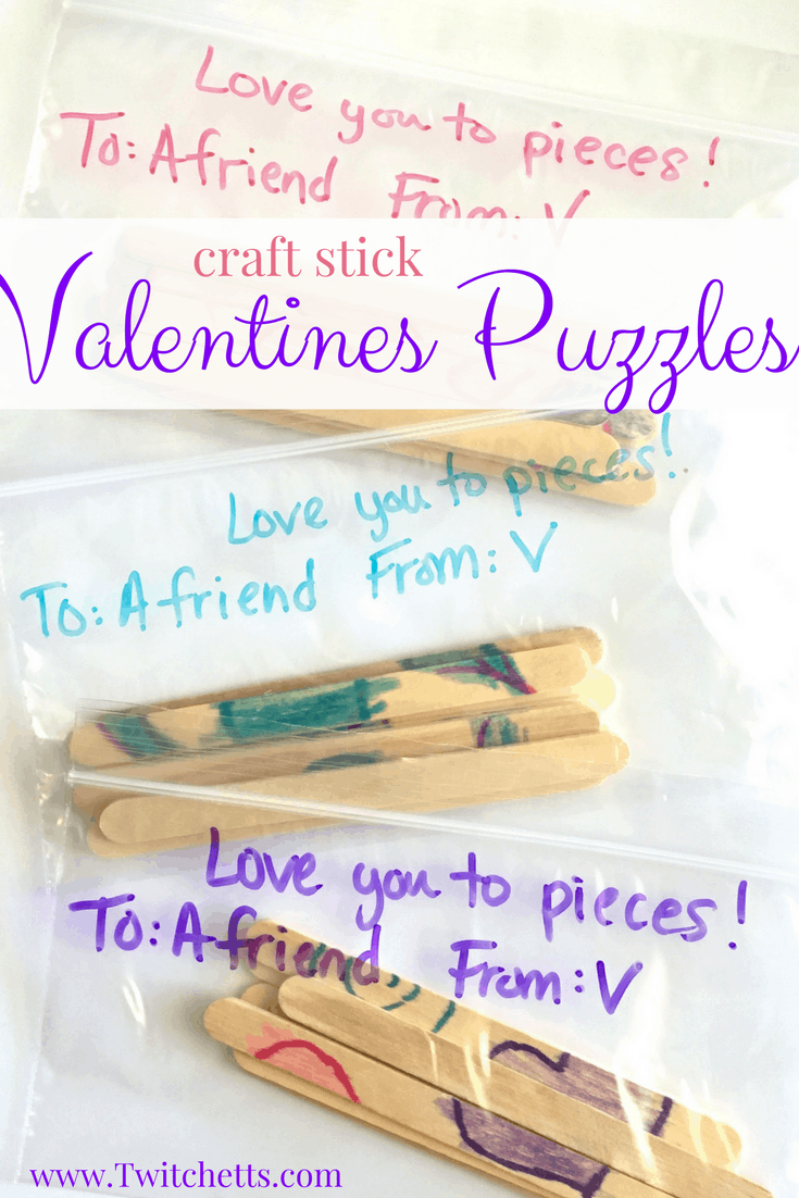 How to make easy craft stick Valentine's Day puzzles for the classroom