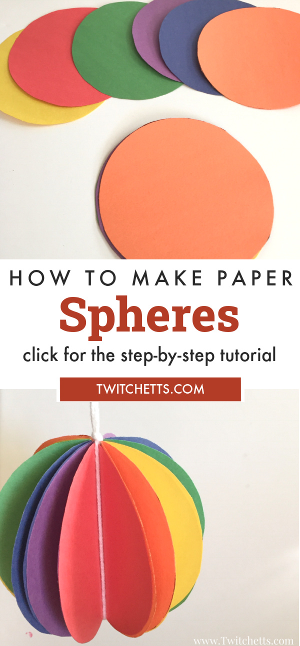 How to make rainbow paper spheres with construction paper - Twitchetts