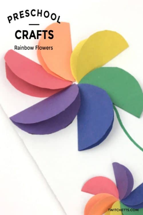 How to make easy rainbow paper flowers for kids - Twitchetts