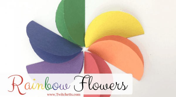 How to make easy rainbow paper flowers for kids - Twitchetts