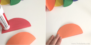 How to make rainbow paper spheres with construction paper - Twitchetts