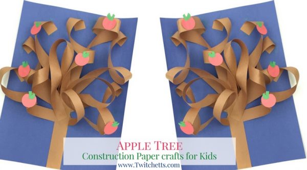 How to make a 3D apple tree craft using construction paper - Twitchetts