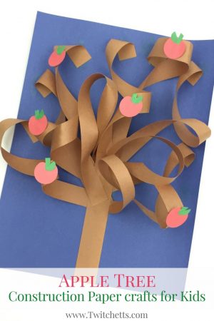 How to make a 3D apple tree craft using construction paper - Twitchetts