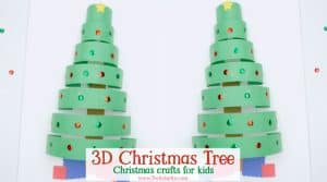 How to make a fun 3D paper Christmas tree craft with construction paper ...