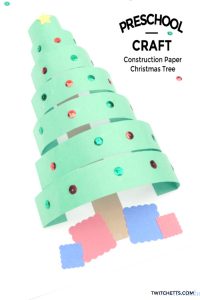 How to make a fun 3D paper Christmas tree craft with construction paper ...