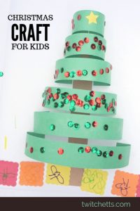 How to make a fun 3D paper Christmas tree craft with construction paper ...
