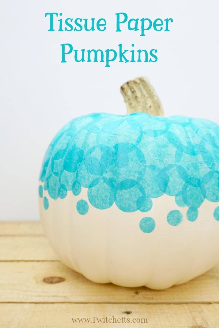 How to easily decorate a pumpkin with tissue paper - Twitchetts