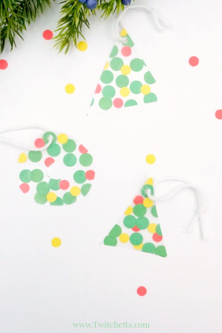 How to make simple suncatcher Christmas ornaments - Twitchetts