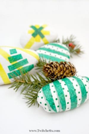 How to make Tissue Paper Christmas Rocks with kids - Twitchetts