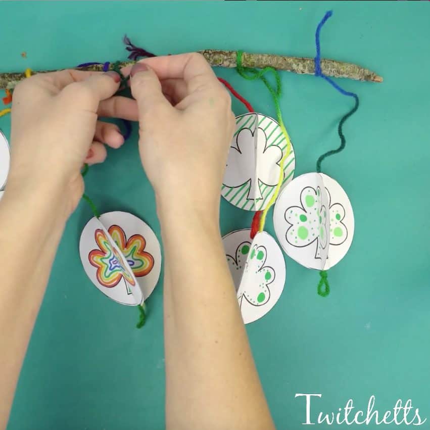 How to make a 3D paper shamrock mobile with our shamrock template