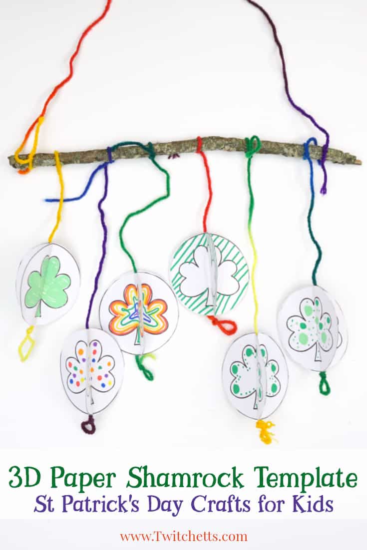 How to make a 3D paper shamrock mobile with our shamrock template