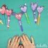 How to make construction paper heart puppets for Valentines Day