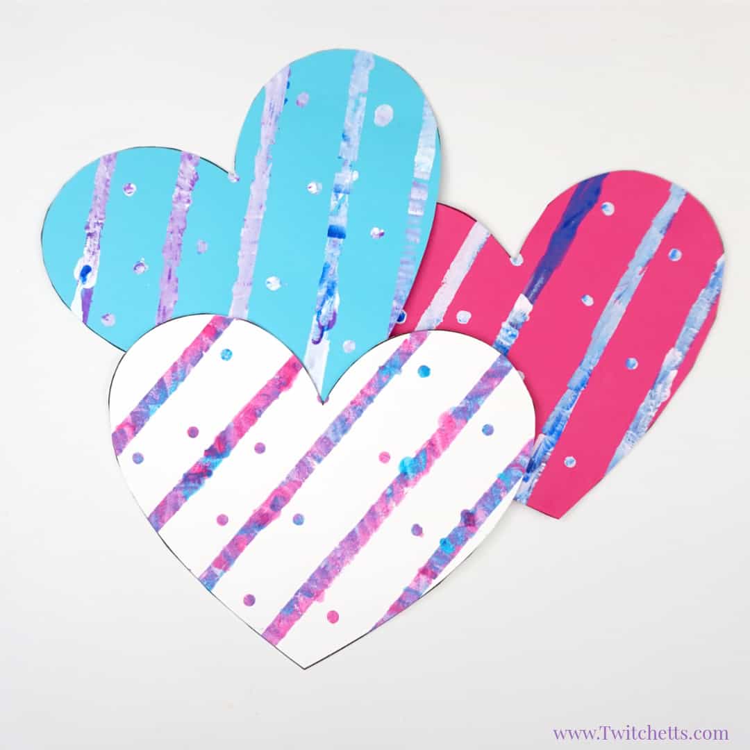 How to make a fun painted paper heart craft with your kids - Twitchetts