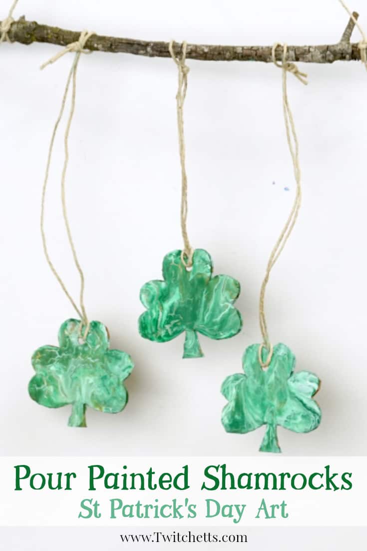 How to make a pour painted shamrock mobile - Twitchetts