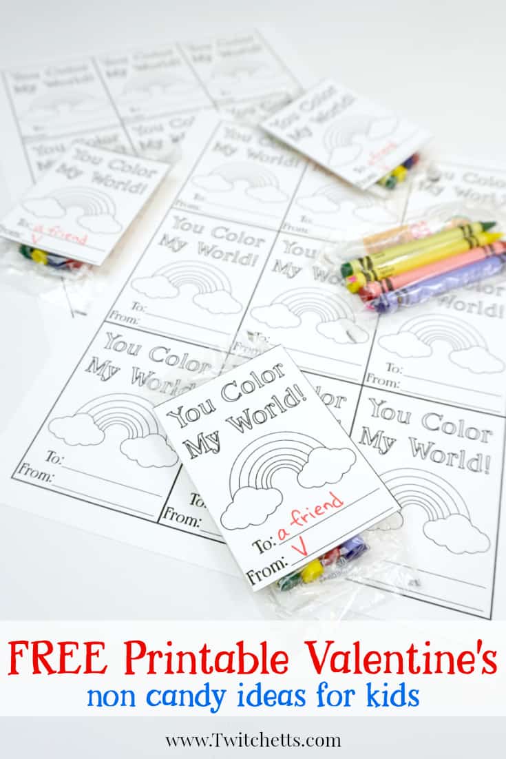 Printable Valentine's Day Cards to Color ~ You Color My World!