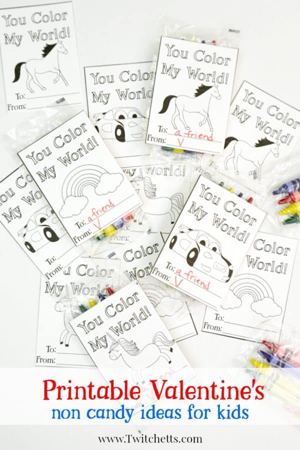 Printable Valentine's Day Cards to Color ~ You Color My World!