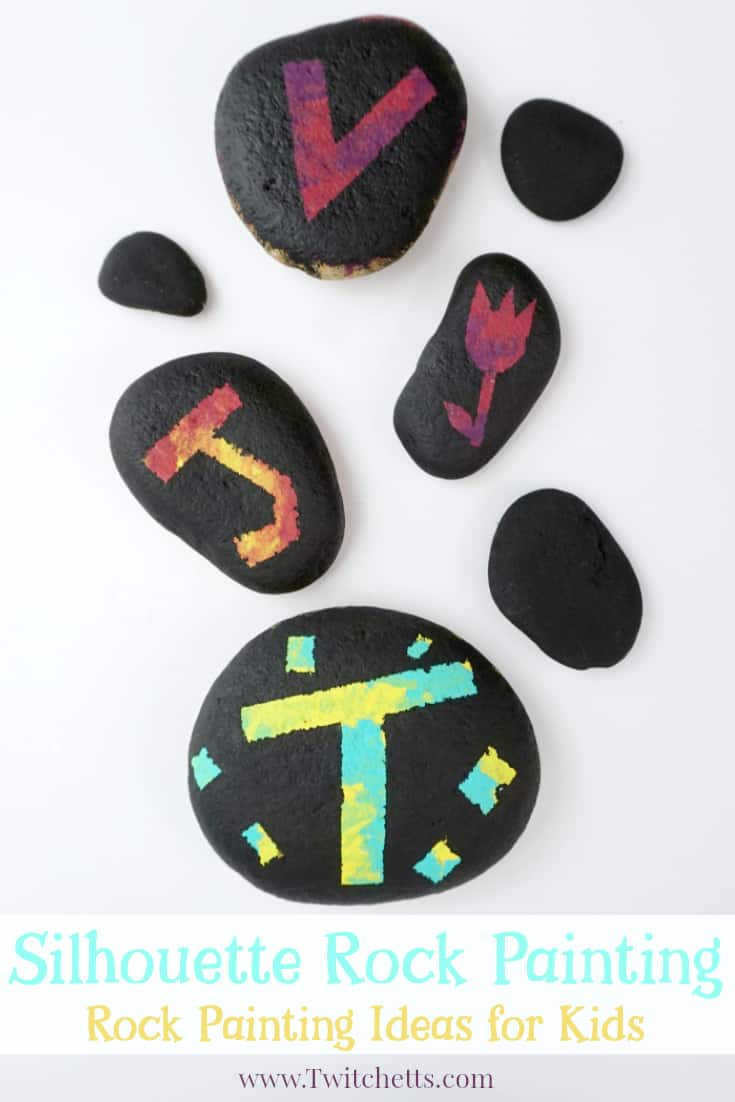 How to make easy silhouette painted rocks for kids - Twitchetts