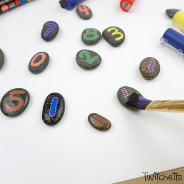 How to make simple number rocks for educational fun! - Twitchetts
