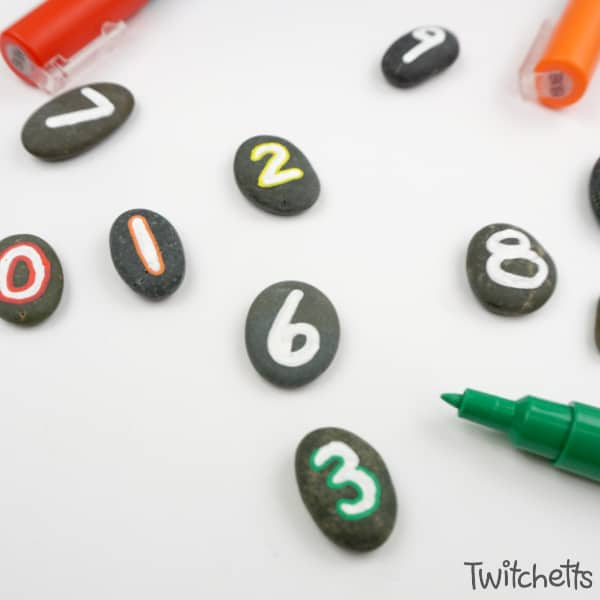 How to make simple number rocks for educational fun! - Twitchetts