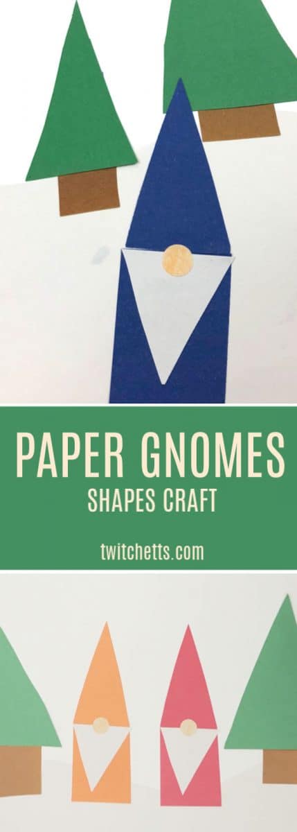 How to use shapes to make paper gnomes - Twitchetts
