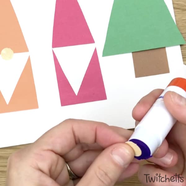 How to use shapes to make paper gnomes - Twitchetts