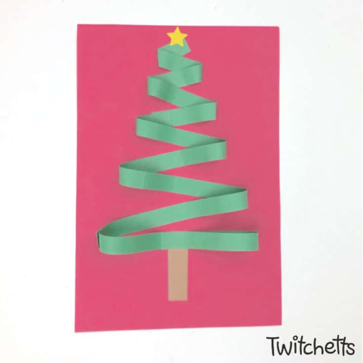 How to make a zig zag Christmas tree papercraft with kids - Twitchetts