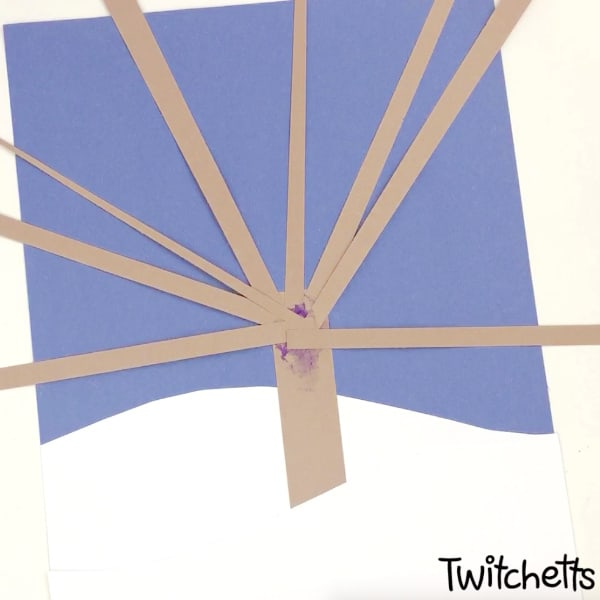 How to make a 3D winter tree craft with construction paper - Twitchetts