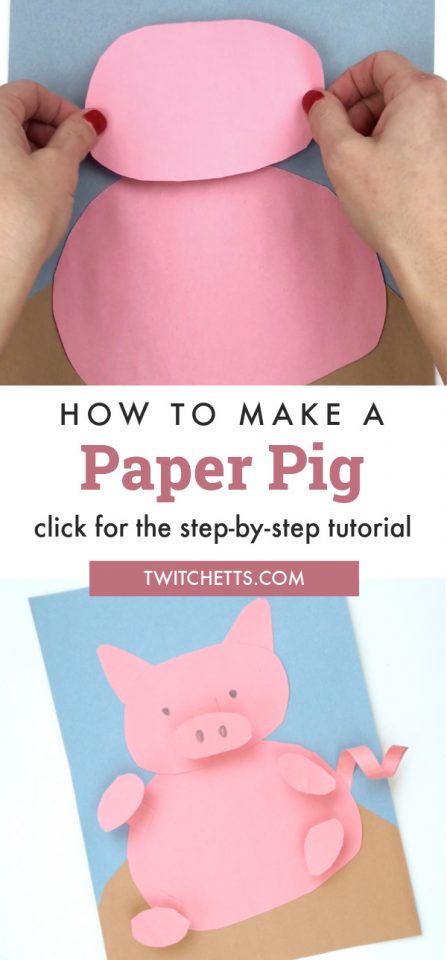 Easy Paper Pig Craft for Kids to Make - Twitchetts