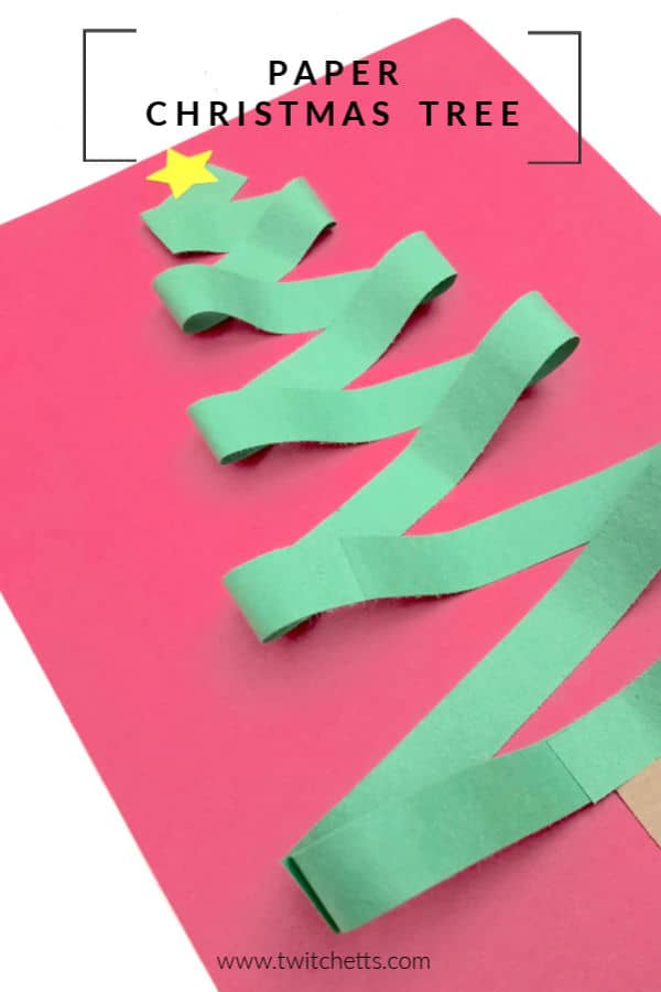 How to make a zig zag Christmas tree papercraft with kids - Twitchetts