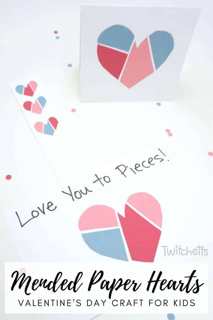 How to make fun mended paper hearts with construction paper - Twitchetts