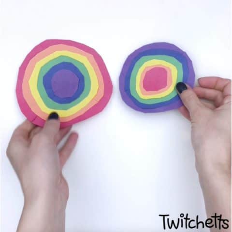 How To Make beautiful Kandinsky Art For Kids: Paper Flower Circles.