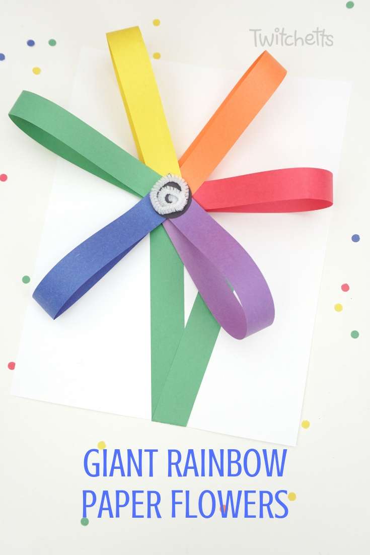 How to make giant rainbow paper flowers - Twitchetts