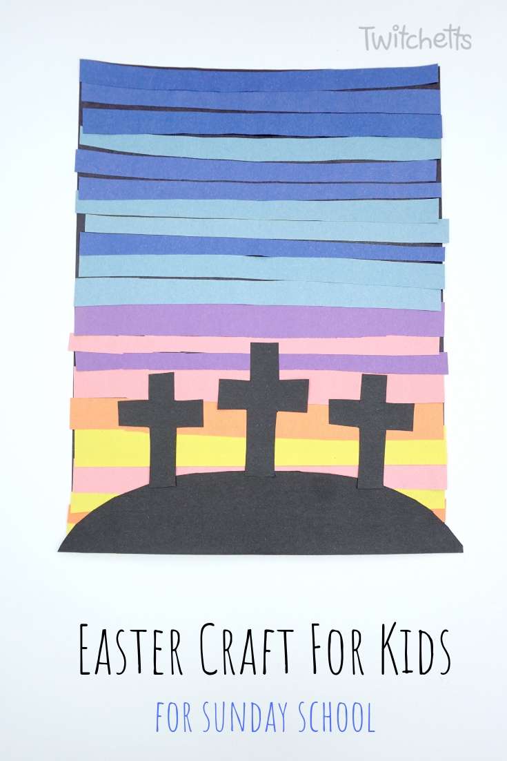 An easy Sunday school Easter craft of the 3 crosses - Twitchetts
